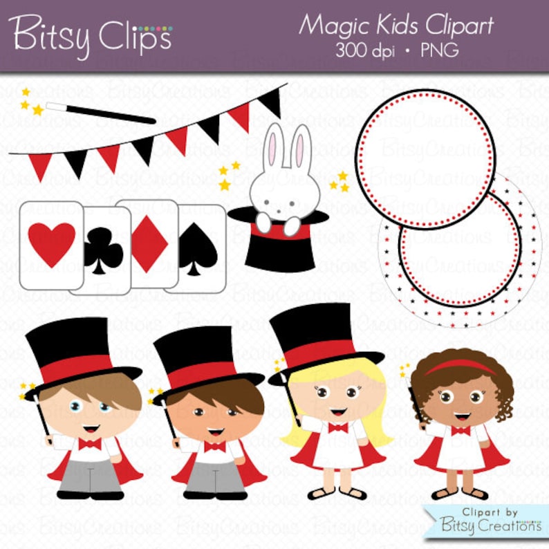 Magic Kids Digital Art Set Clipart Commercial Use Clip Art INSTANT ...
