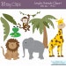 Jungle Animals Digital Art Set INSTANT DOWNLOAD Jungle Clipart Animal ...