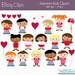 Valentine Kids Digital Art Set Clipart Commercial Use Clip Art INSTANT ...