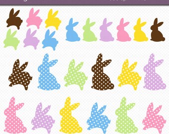 Easter Bunny Clipart Digital Art Set INSTANT DOWNLOAD Easter | Etsy