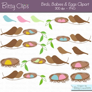 Birds Digital Art Set Clipart Commercial Use Clip Art INSTANT DOWNLOAD ...