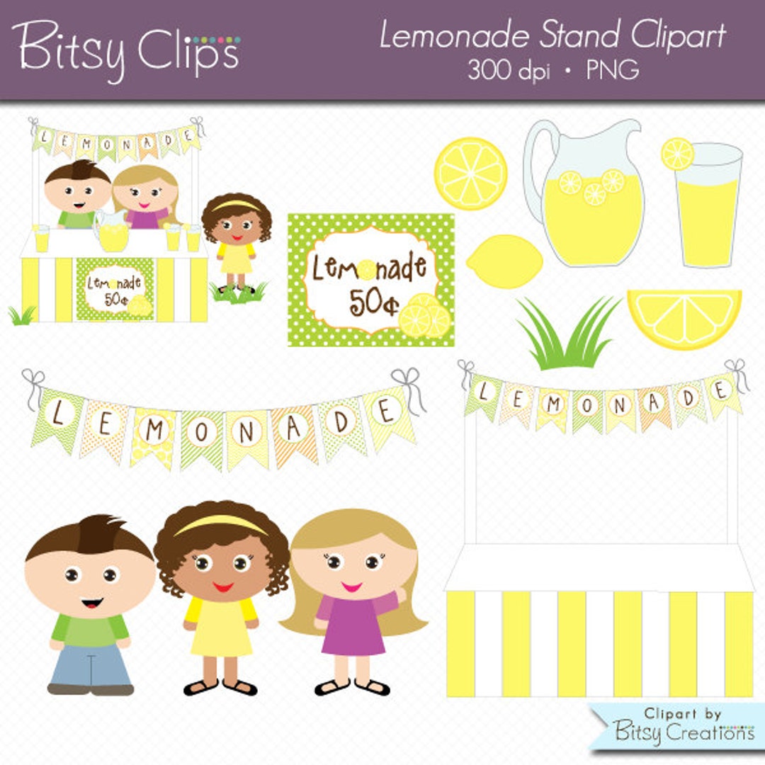 Lemonade Stand Clipart Digital Art Set Commercial Use Clip Art INSTANT ...