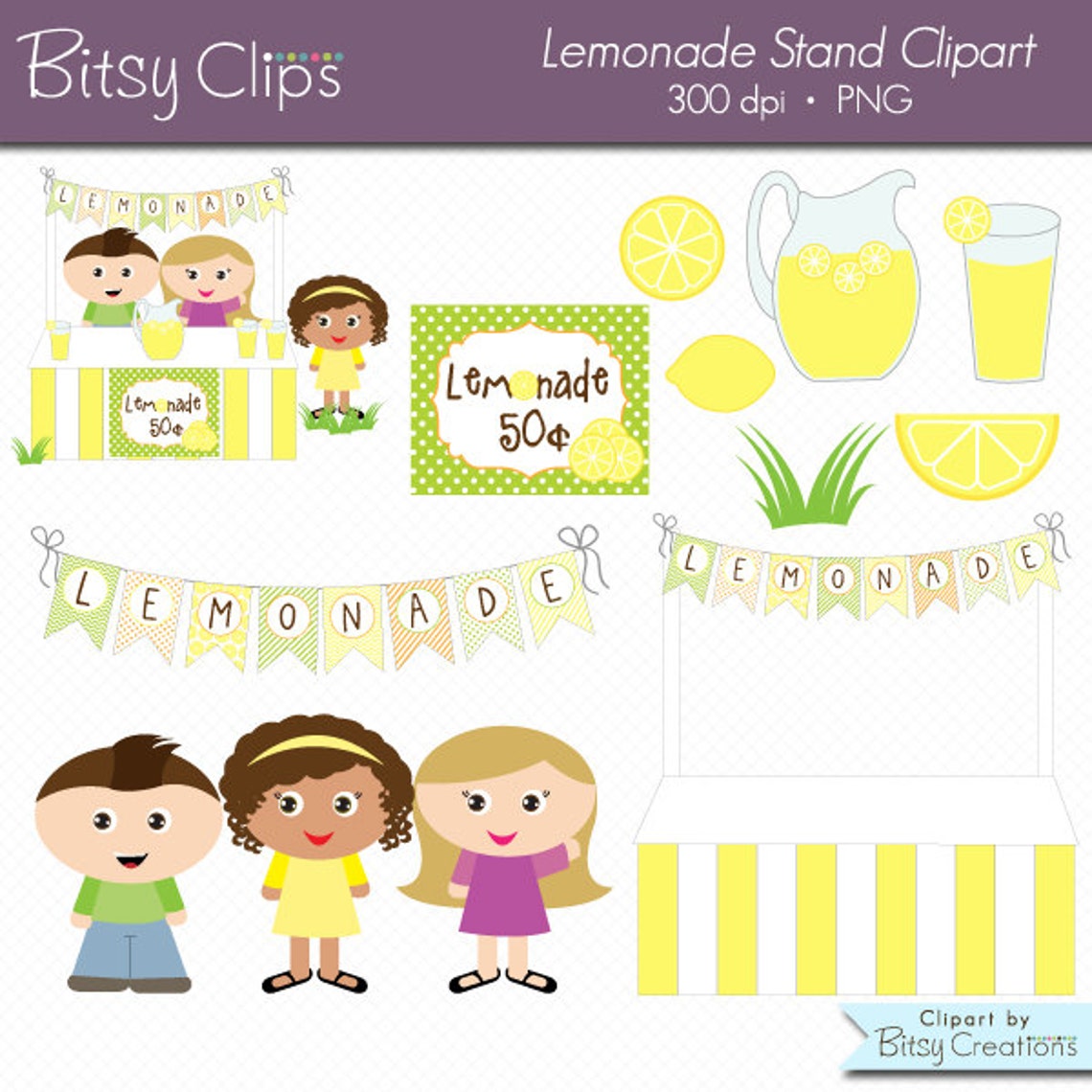 Lemonade Stand Clipart Digital Art Set Commercial Use Clip Art INSTANT ...