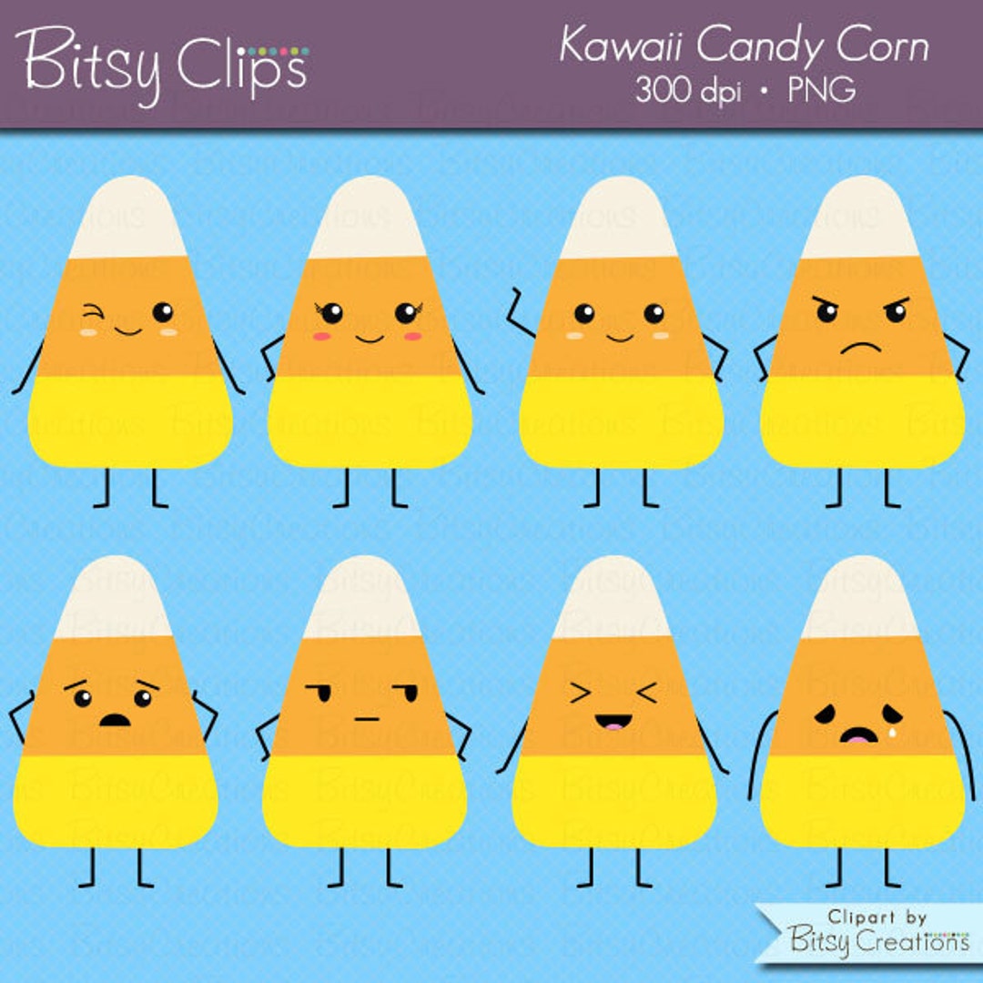 Kawaii Candy Corn Digital Art Set Clipart Commercial Use Clip Art ...