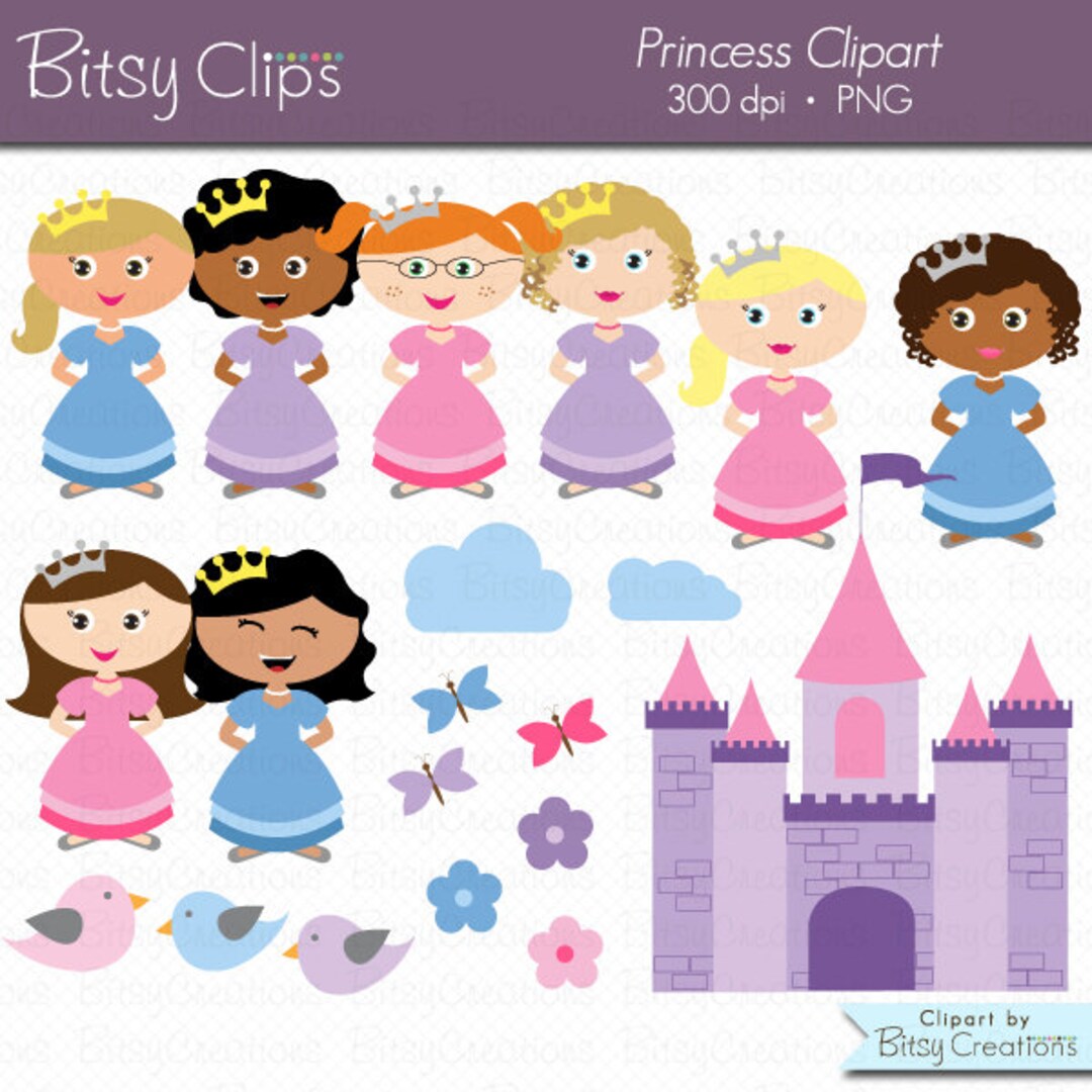 Princesses Clipart Digital Art Set Commercial Use Clip Art INSTANT ...