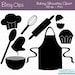Baking Silhouettes Digital Art Set Clipart INSTANT DOWNLOAD Baking ...