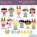 Easter Children Digital Art Set Clipart Commercial Use Clip Art INSTANT ...
