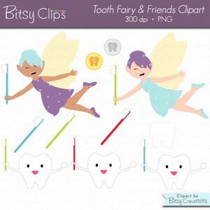 Tooth Fairy and Friends Digital Art Set Clipart Commercial Use Clip Art ...