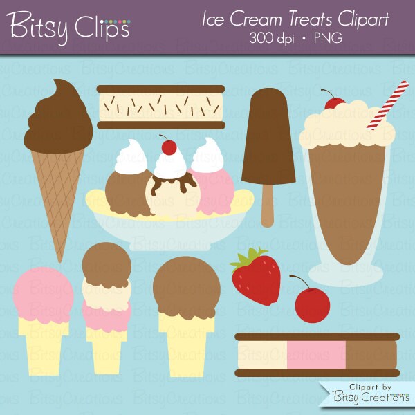 Ice Cream Digital Art Set Clipart Commercial Use Clip Art INSTANT ...