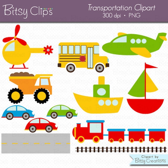 Transportation Digital Art Set Clipart Commercial Use Clip Art - Etsy