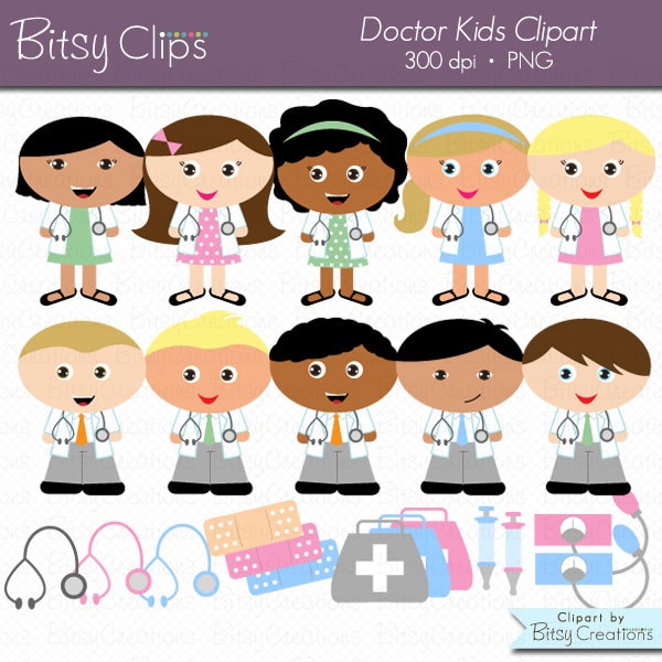 Doctor Kids Digital Art Set Clipart Commercial Use Clip Art INSTANT ...