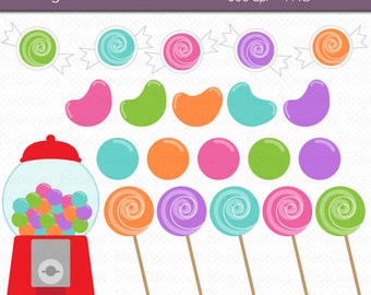 Candy Shop Set Colorful Candies Digital Clip Art Instant - Etsy
