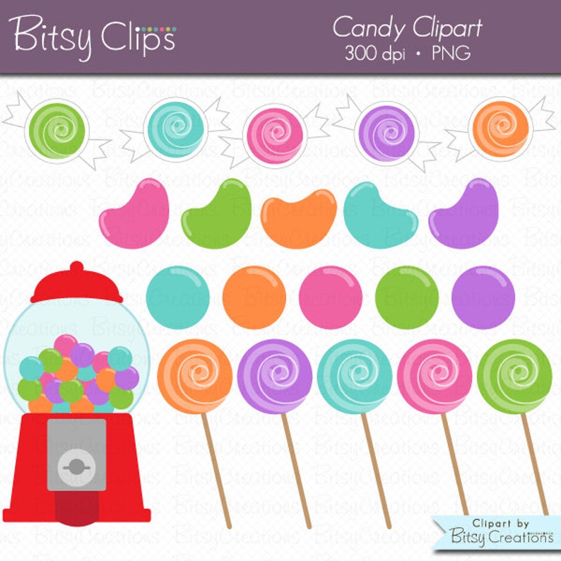 Candy Digital Art Set Clipart Commercial Use Clip Art INSTANT DOWNLOAD ...