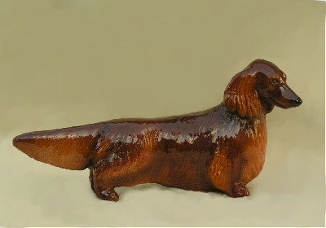 Ron Hevener Longhaired Dachshund Dog Figurine - Etsy