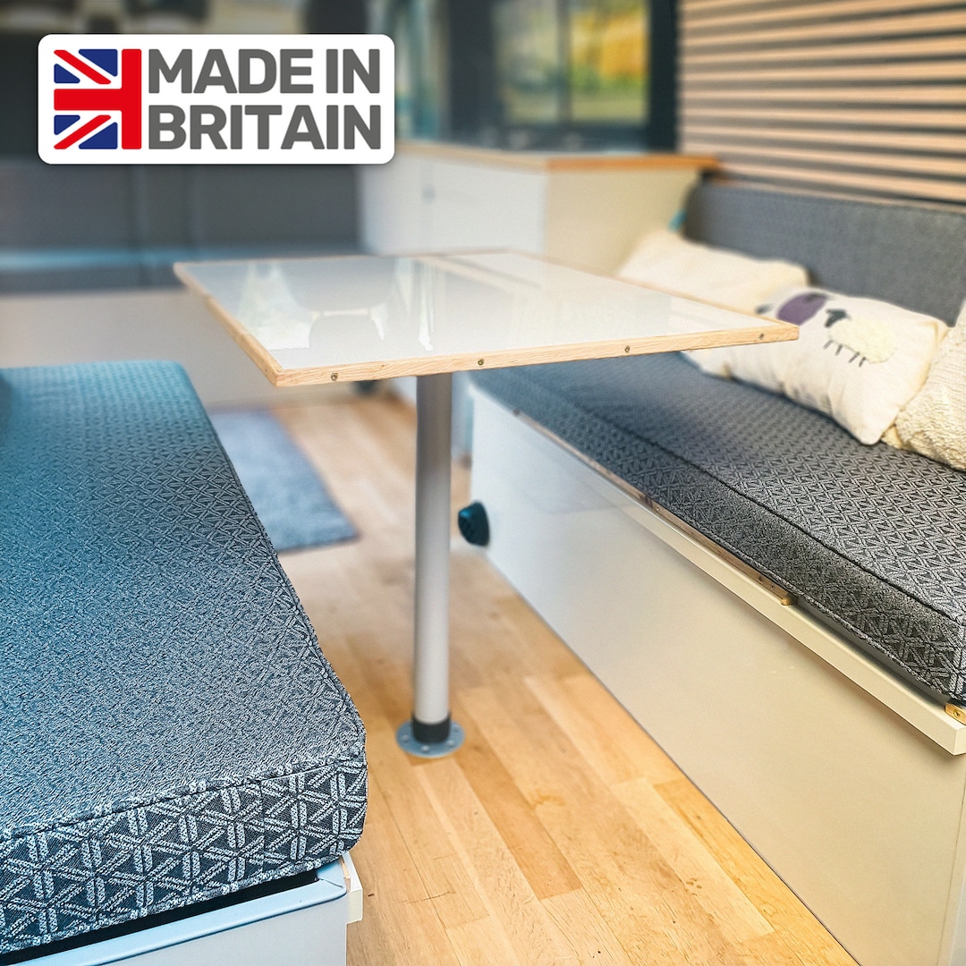 Caravan Campervan Custom Size Cushions Waterproof Fabric Patterned Bed Conversion Bench Seat ...