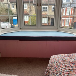 Bay Window Seat Cushion Shaped Trapezium Velvet Wipe Clean Fabric Made ...