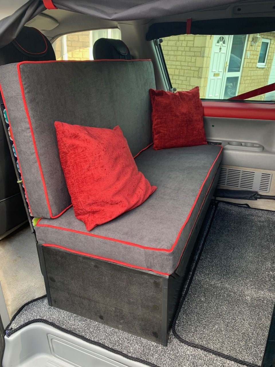 Red Piped Campervan Caravan Motorhome Curved Custom Cushions - Etsy UK
