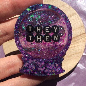 They Them Purple Pronoun Pin Non-binary Transgender Enby - Etsy