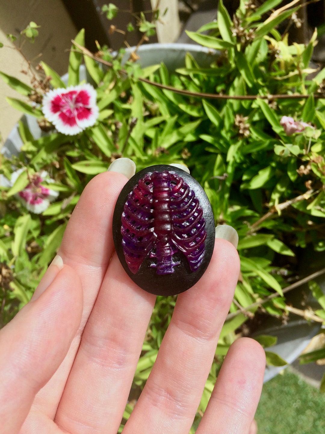 Purple and Violet Rib Cage Pin Purple Ribcage Pin Handmade - Etsy