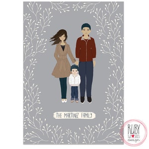 Custom Digital Portrait, Family Portrait, Wall Print, Wall Art, Wedding ...