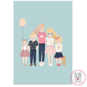 Custom Digital Portrait, Family Portrait, Wall Print, Wall Art, Wedding ...