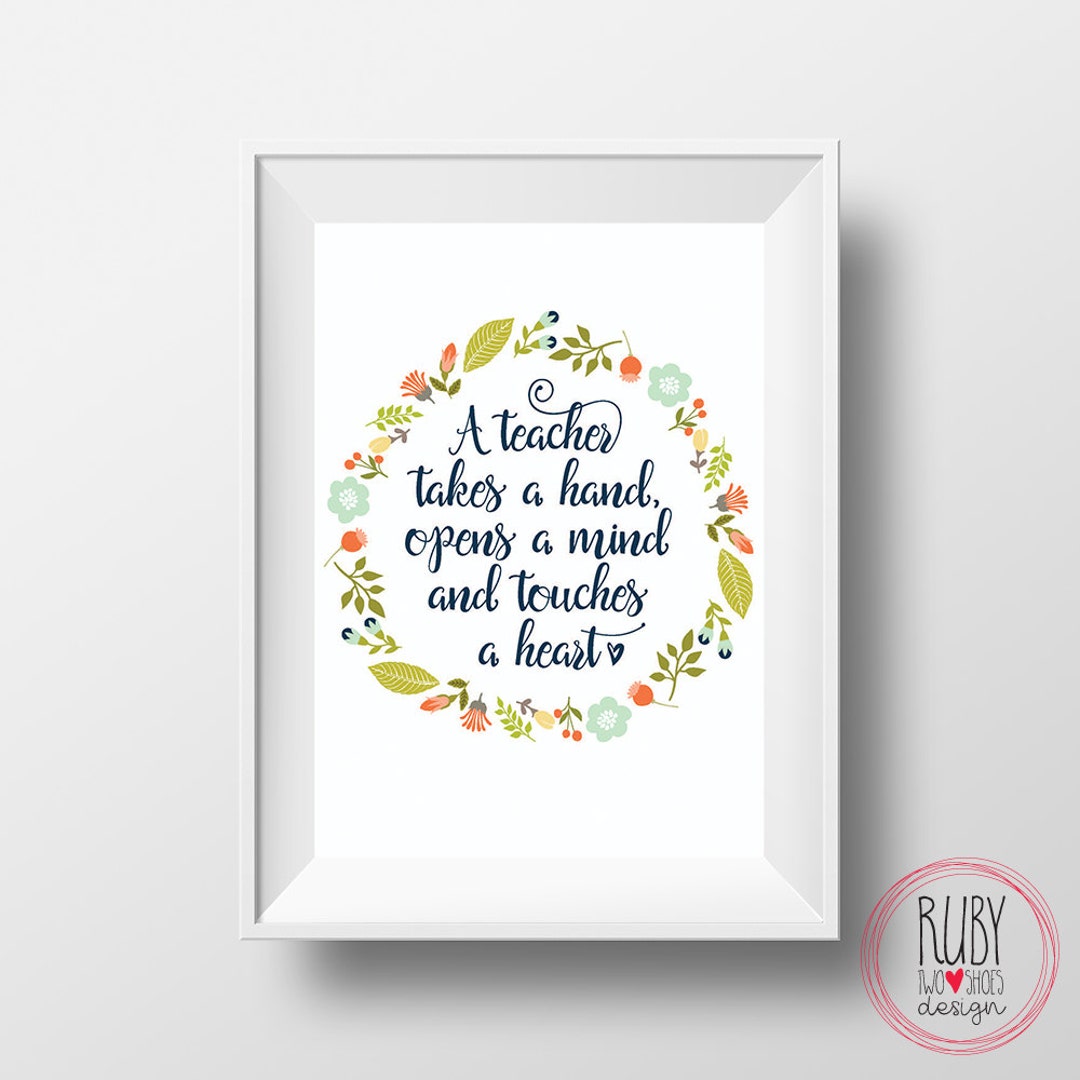 A Teacher Takes a Hand, Wall Print, Wall Art, Teacher Print, Teacher ...