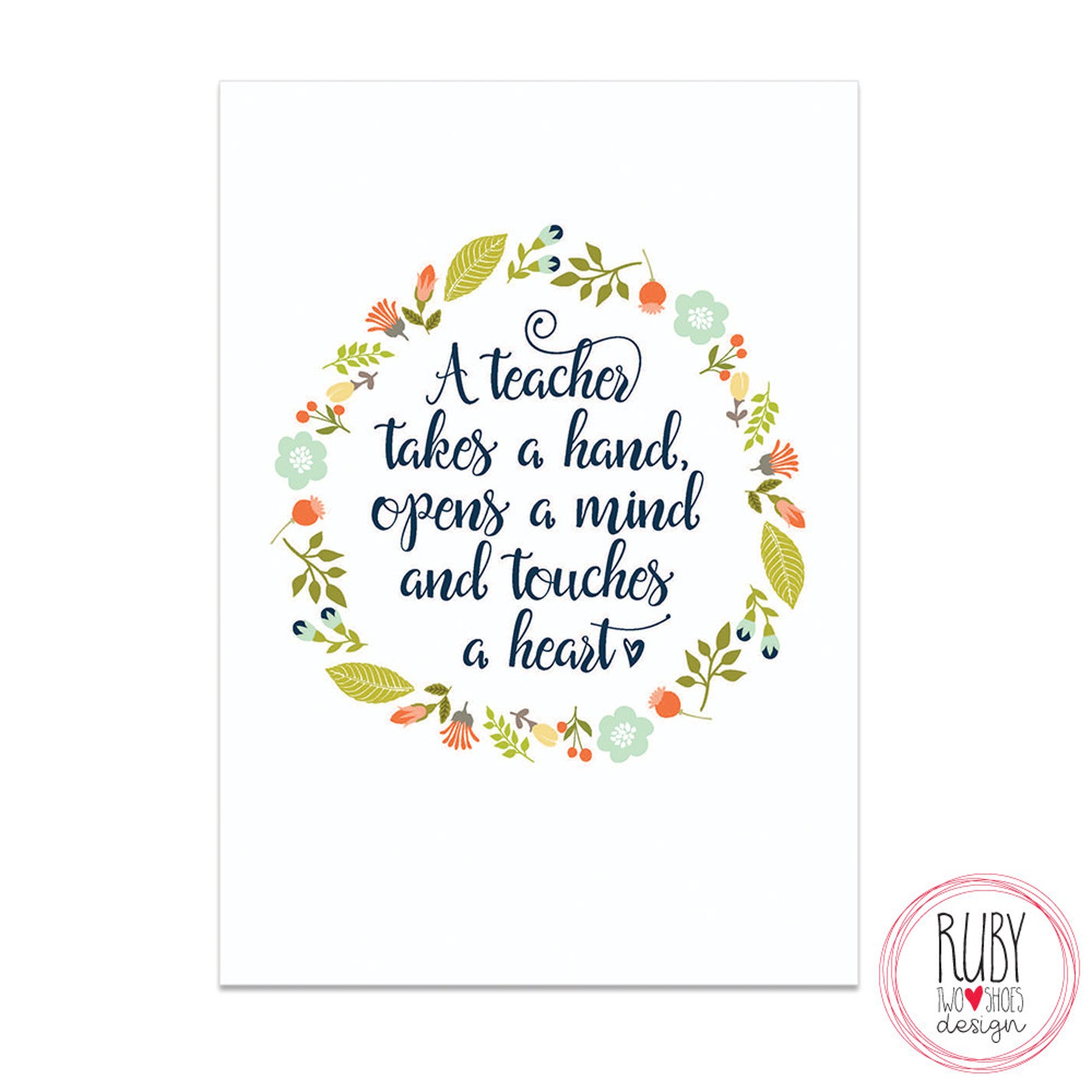 A Teacher Takes a Hand Wall Print Wall Art Teacher Print - Etsy