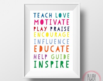 Teacher Art Print | Etsy