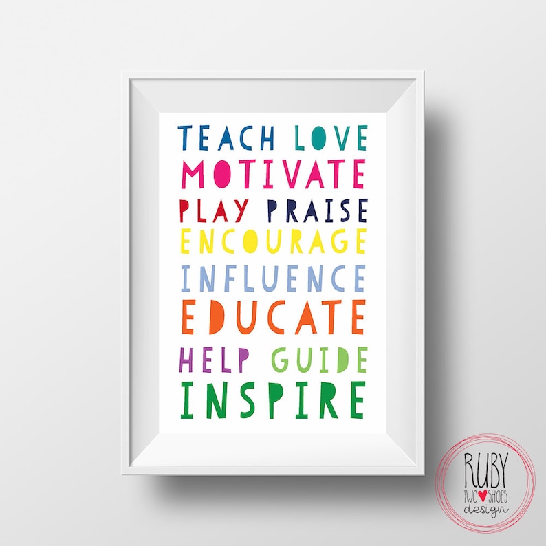 Teacher Wall Print Wall Art Teacher Print Teacher Gift | Etsy