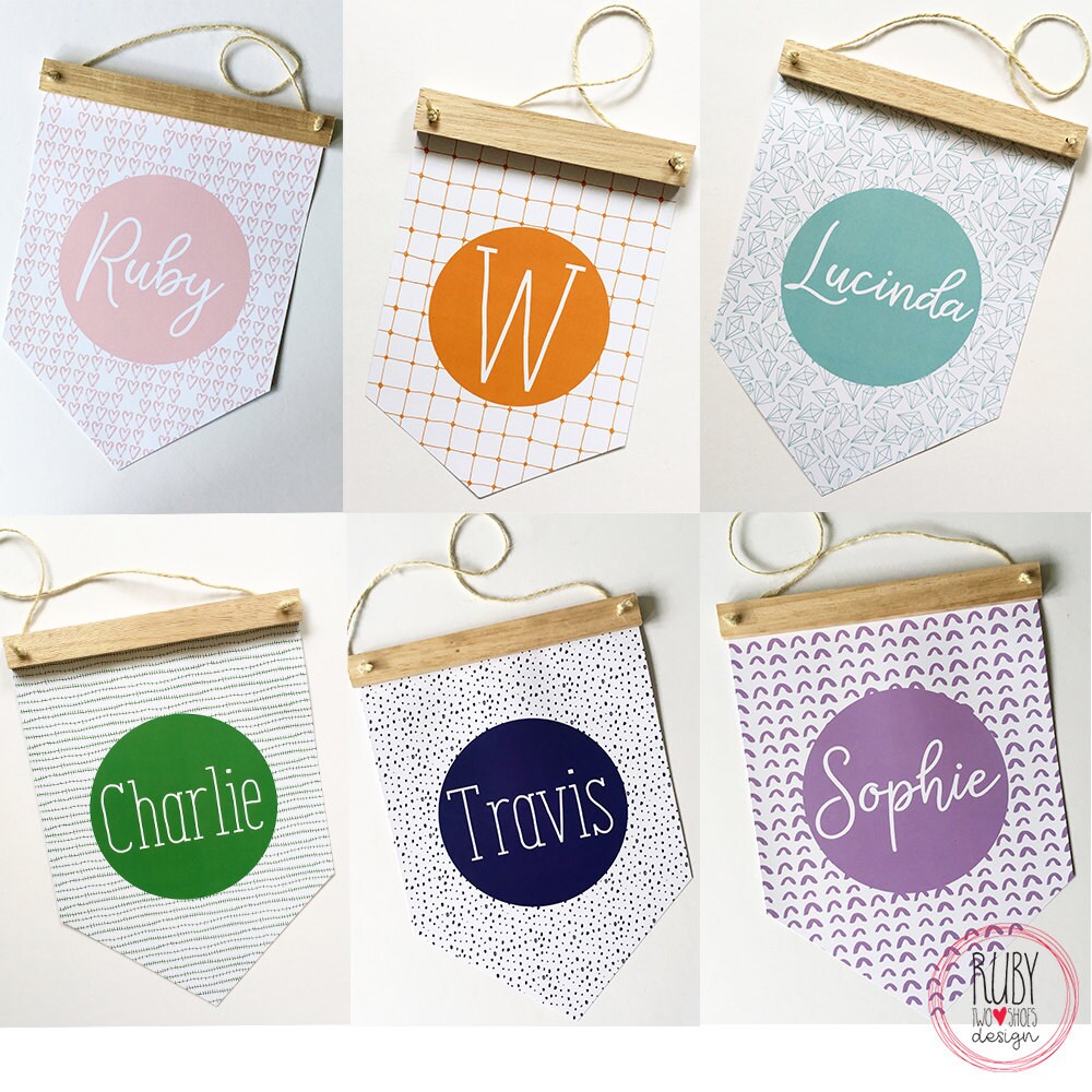 Custom Name Wall Flag, Wall Print, Modern, Wall Art, Banner, Name Print ...