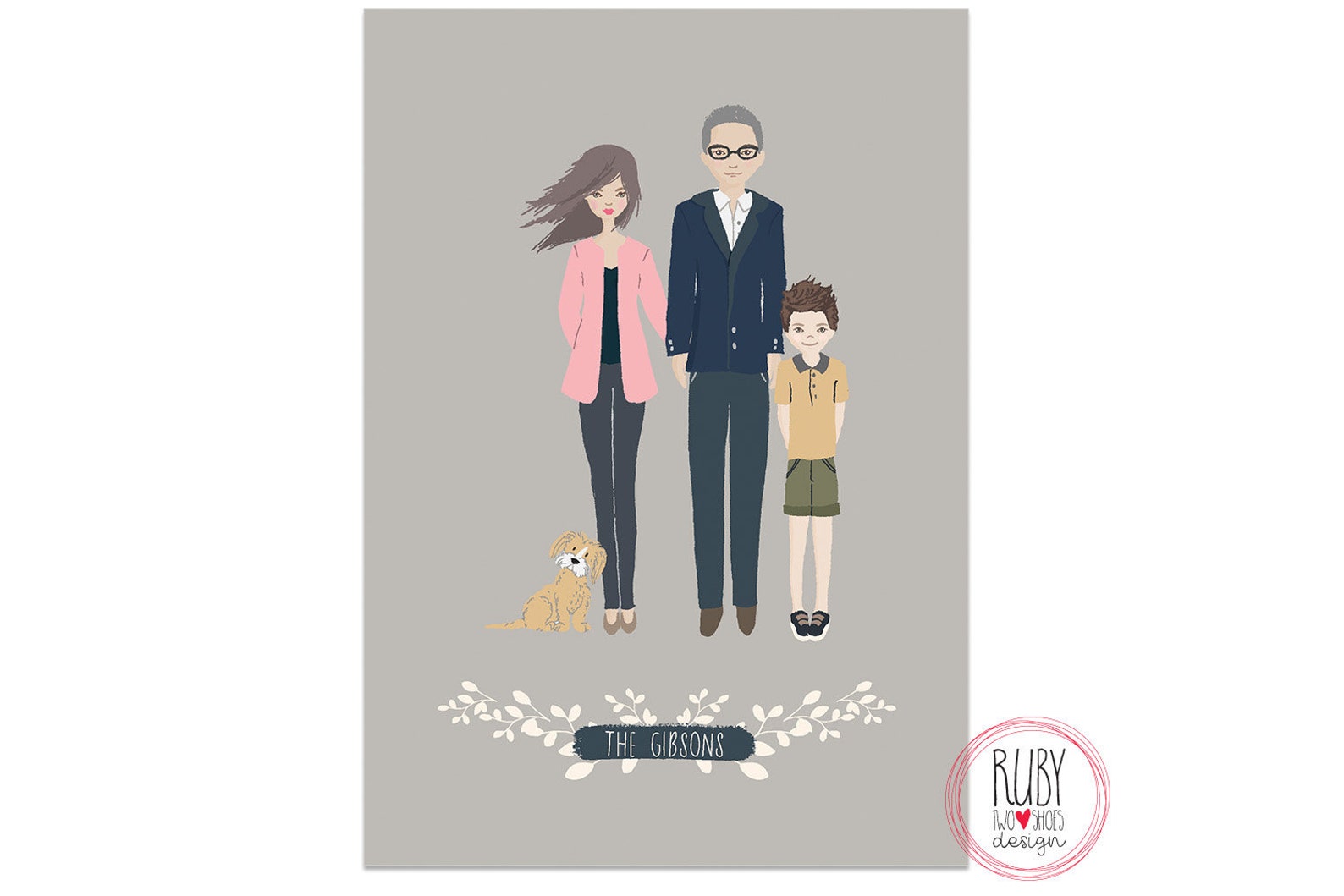 Custom Digital Portrait Family Portrait Wall Print Wall | Etsy