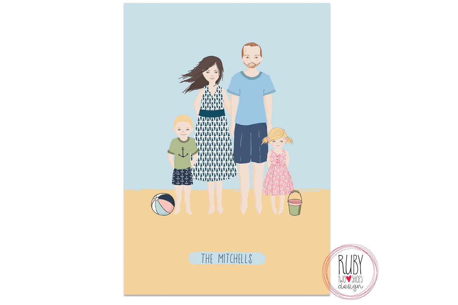 PRINTABLE Digital Portrait, Family Portrait, Custom Portrait, Wedding ...