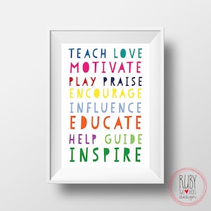 Printable, Teacher Print, Wall Print, Teacher Quote, Teacher Gift ...
