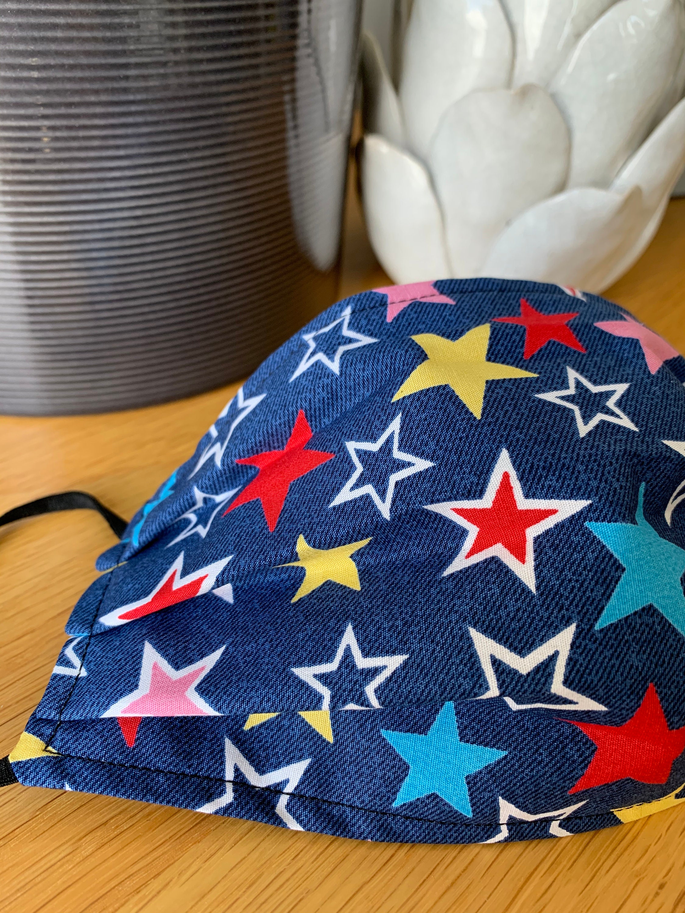 Blue and bright stars face mask handmade - Etsy.de