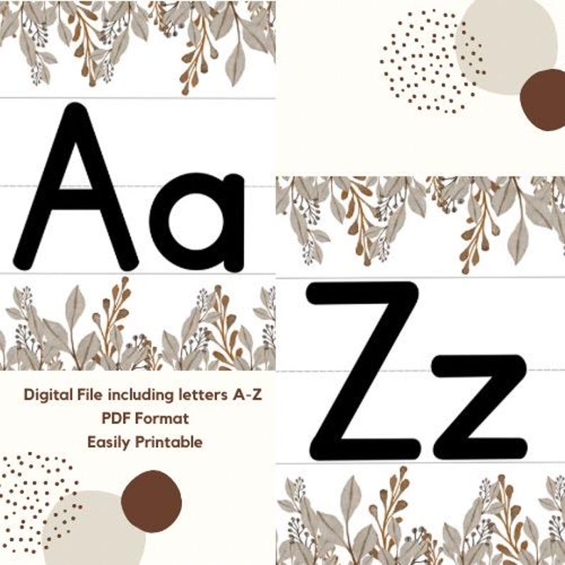 Boho ABC Poster - Printable Wall Art - Educational Alphabet Print ...