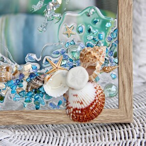 Seashell Beach Wall Art for Bathroom Decor, Square Art for Beach ...