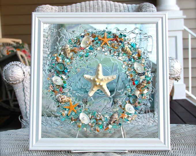 Nautical Christmas Wreath, Seashell Wreath for Beach Christmas Decor ...