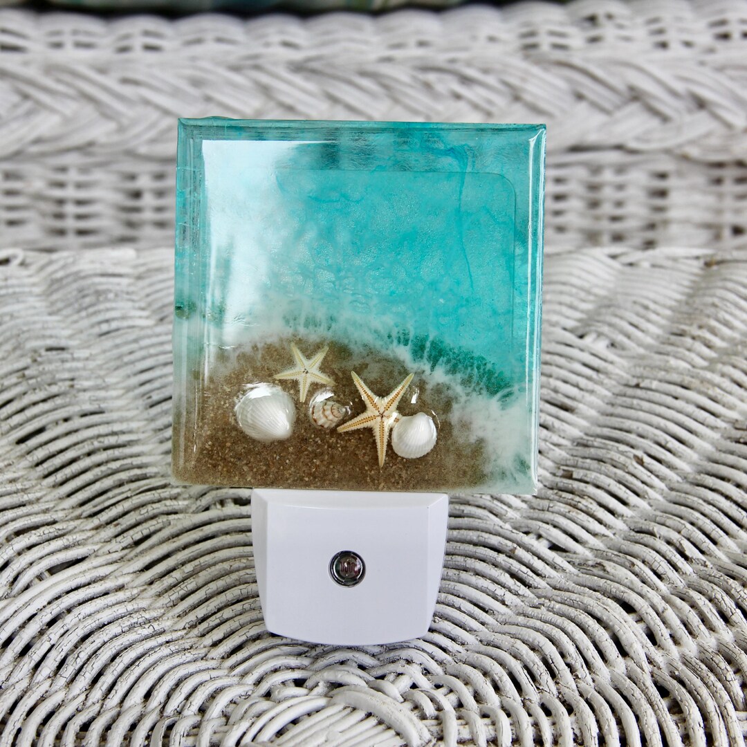 Coastal Resin LED Nightlight, Plug in Night Light for Beach House ...
