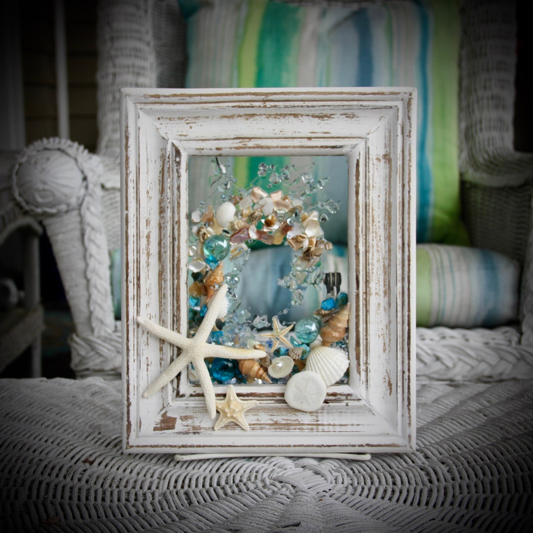 Coastal Wall Hanging, Seashell Art, Nautical Decor for Bathroom, Beach ...