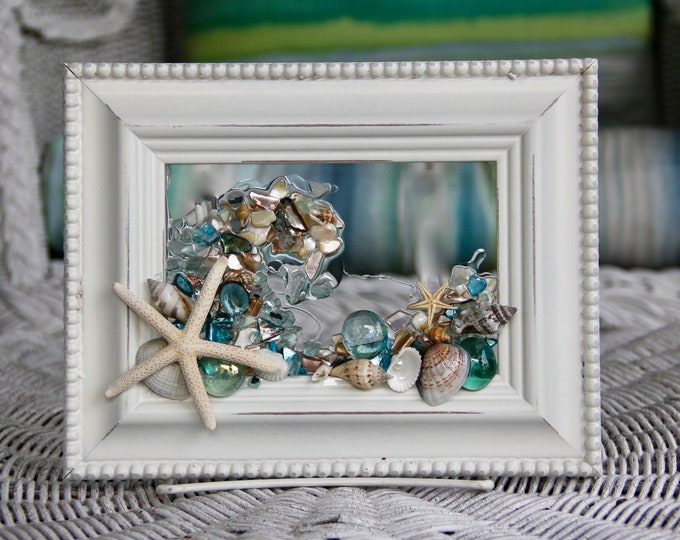 Coastal Wall Hanging, Seashell Art, Nautical Decor for Bathroom, Beach ...