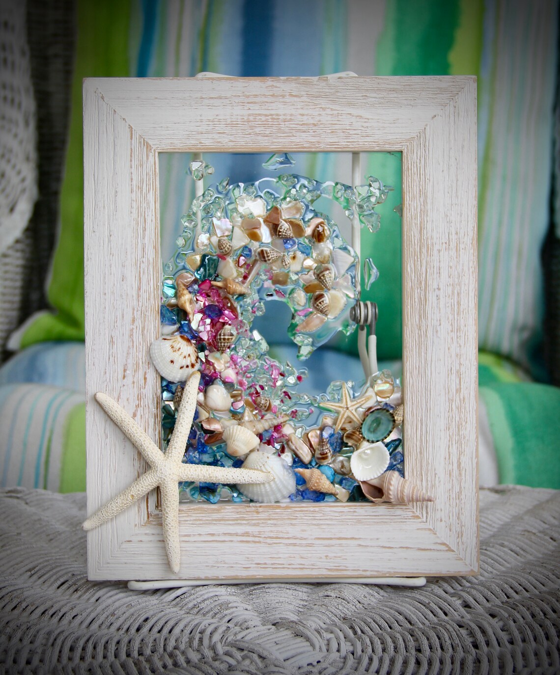 Coastal Wall Hanging Seashell Art Nautical Decor for | Etsy