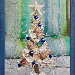 Blue Beach Christmas Decoration, Coastal Christmas Decor of Blue Shell ...