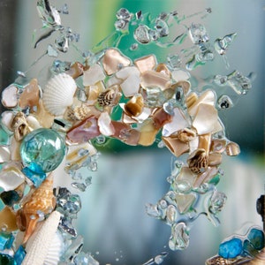 Coastal Wall Hanging, Seashell Art, Nautical Decor for Bathroom, Beach ...