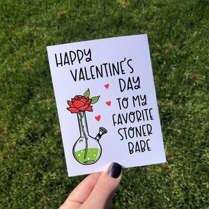 Funny Happy Valentine's Day Stoner Card for Girlfriend Wife - Etsy