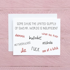 Funny Inappropriate Sympathy Encouragement Greeting Card, Just Because ...