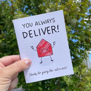 Funny 'you Always Deliver' Greeting Card – Thank You Card for Mail ...