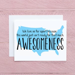 Funny Awesome Long Distance Relationship Friendship Card - Etsy