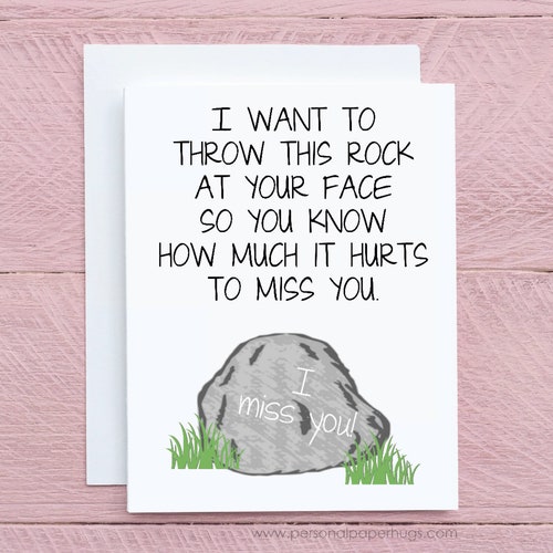 Funny I Miss You Card Funny Long Distance Relationship Card - Etsy