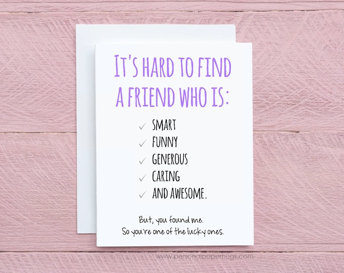 Funny Friendship Card for Best Friend Funny Card Sarcastic Card BFF ...