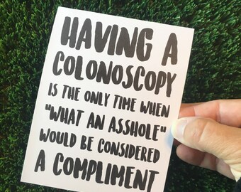 Colonoscopy card Funny Procedure card Get Well Card | Etsy
